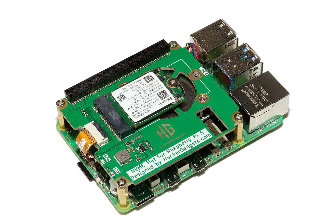 NVME Hat for Raspberry Pi 5 that fit in the official case. – Hacker Gadgets